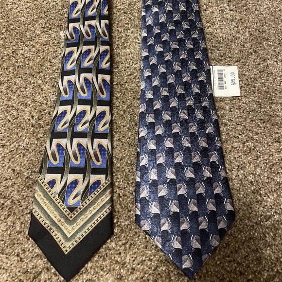 Accessories | Mens Navy Blue Patterned Ties | Poshmark